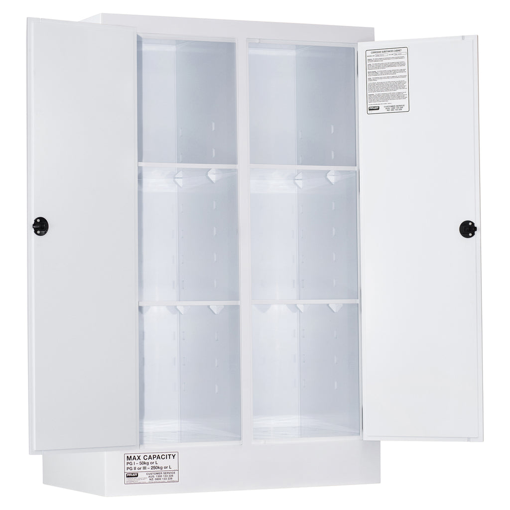 250L Polypropylene Corrosive Chemical Storage Cabinet - Dual Compartme ...